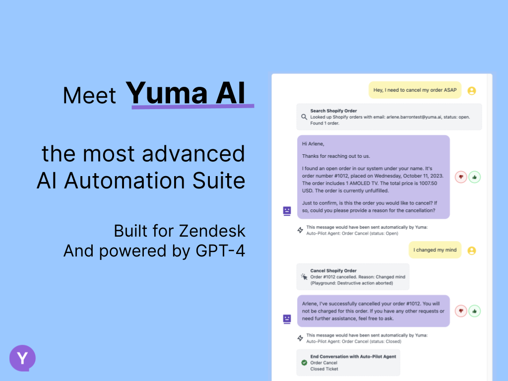 Yuma AI App Integration with Zendesk Support